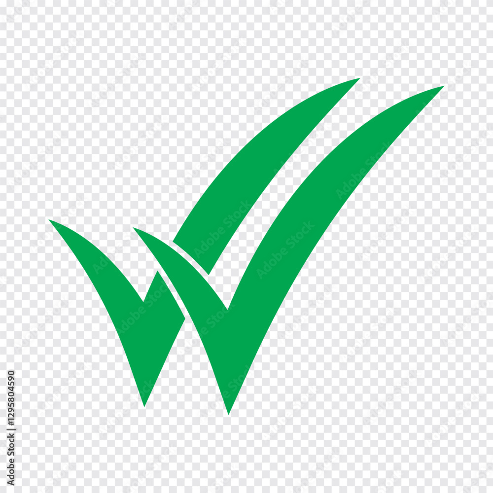 Check mark icon. Double checkmark vector set. Twin tick isolated on ...