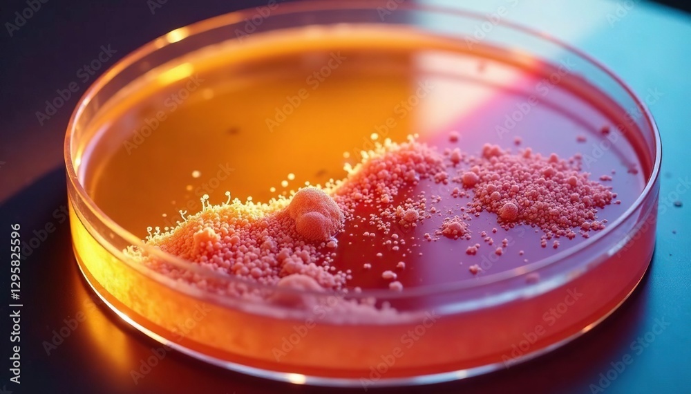 Bacillus subtilis spore formation on agar surface, spores, agar Stock ...