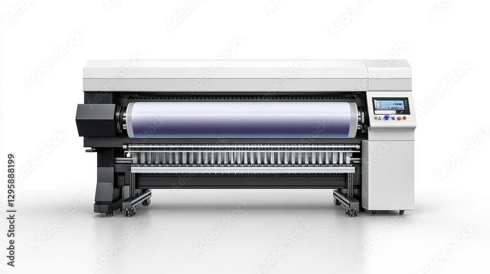 Large format digital printer creating vivid banners in a modern studio ...