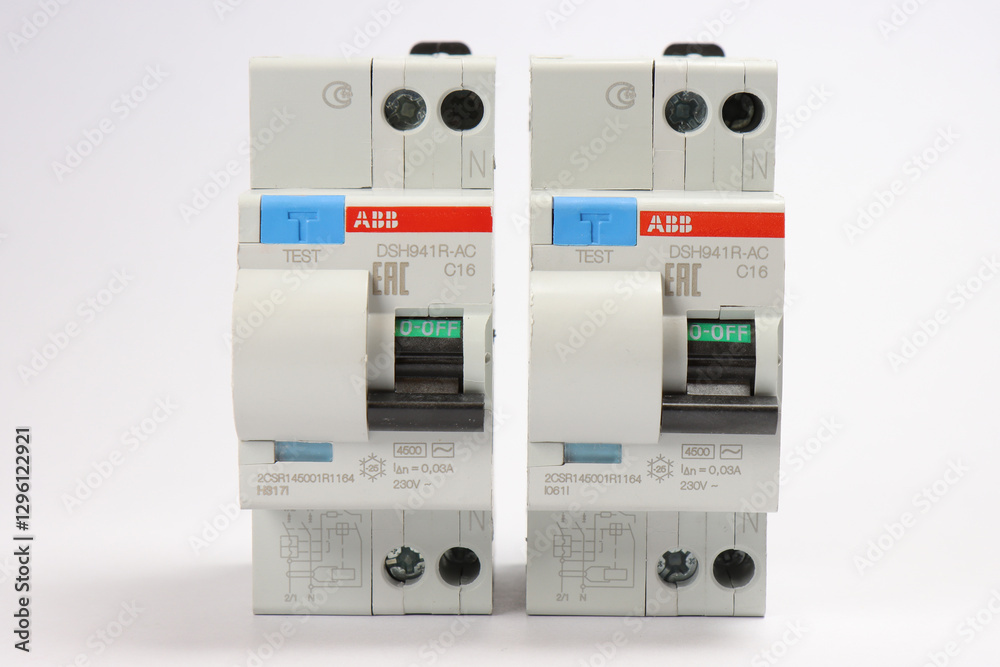ABB DSH941R-AC residual current circuit breaker. It is installed in the ...