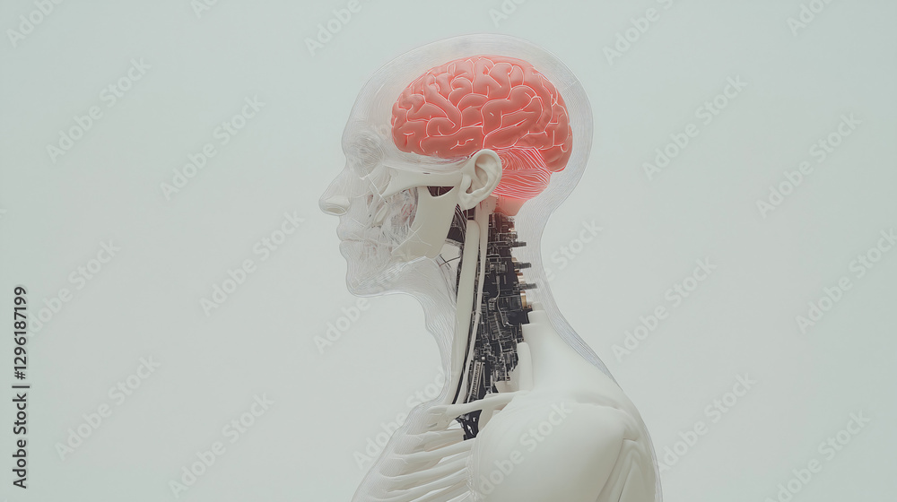 Brain Anatomy Illustration: A detailed illustration showcases human ...