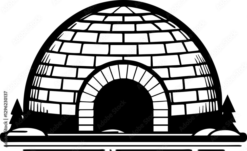 Modern villa house illustrated as a vector SVG. Black and White ...