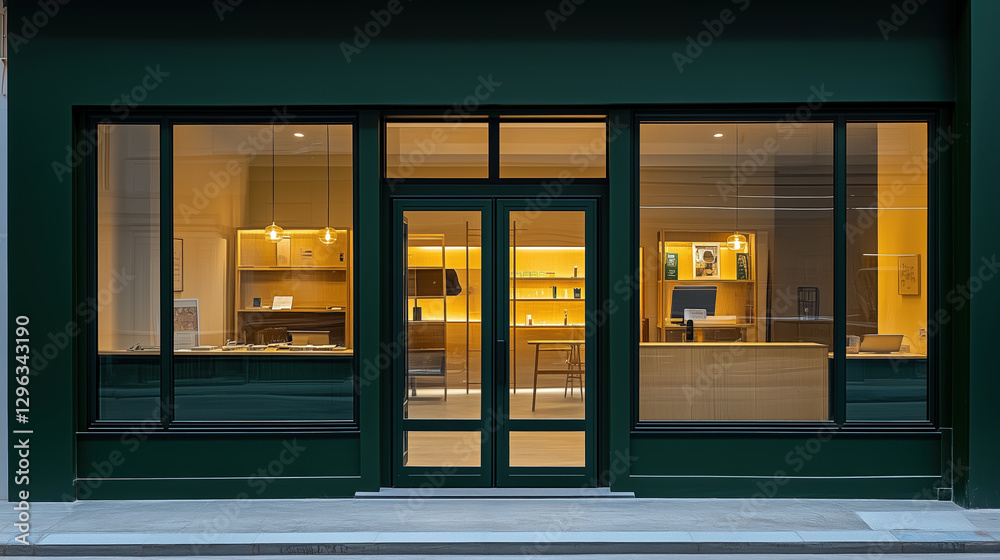 Mockup storefront, shop facade and window. Template for storefront ...