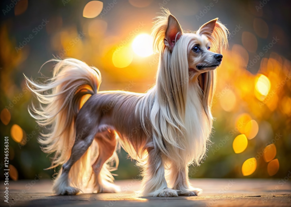 Long Exposure Photo of a Chinese Crested Puff Dog in Profile, Motion ...