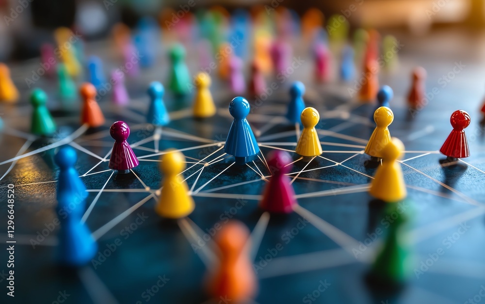 Colorful Figures Representing Hierarchical Organizational Structure