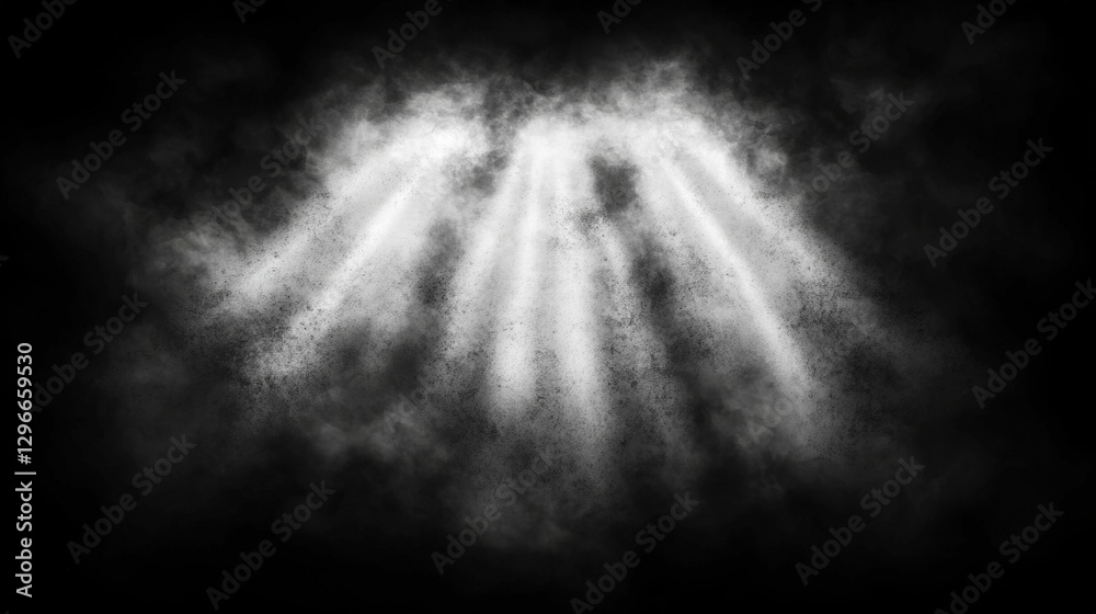 Ethereal light breaking through the shadows, illuminating the ...