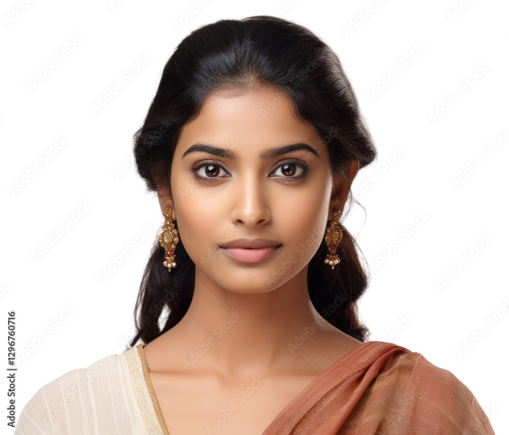 PNG Indian woman normal looking portrait white background photography ...