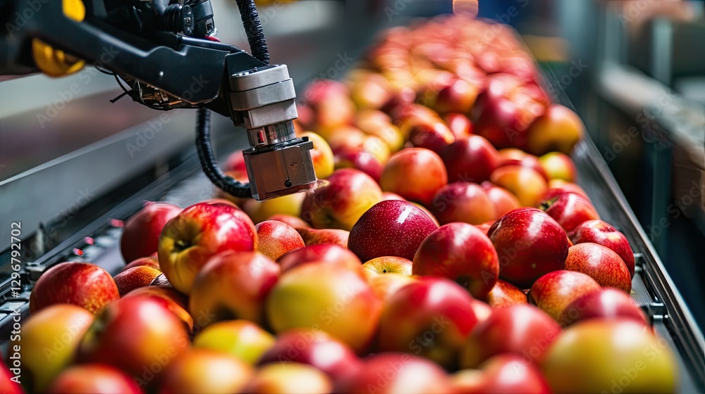 Robotic Harvesting: Automation in an apple sorting facility shows a ...
