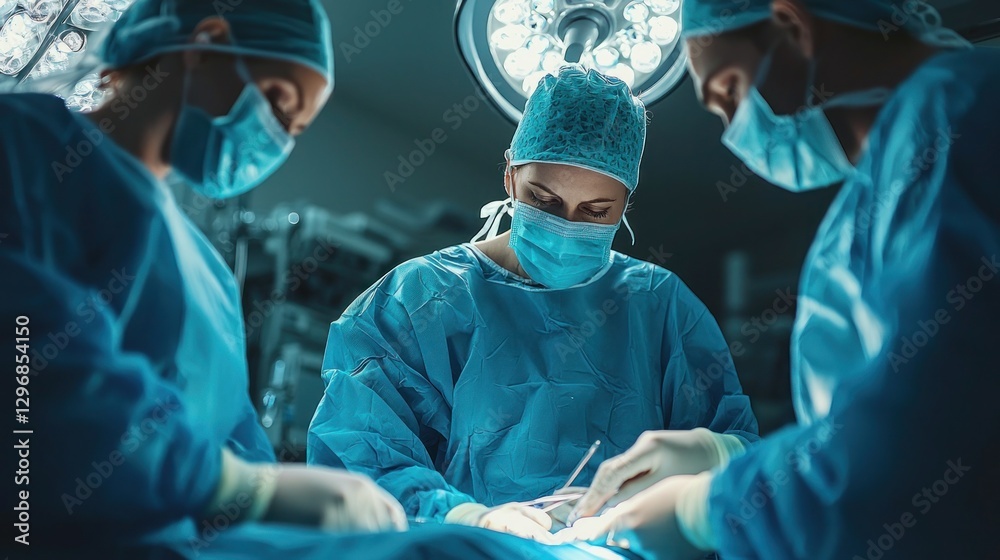 Surgeons Performing Operation in Modern Operating Room Environment ...