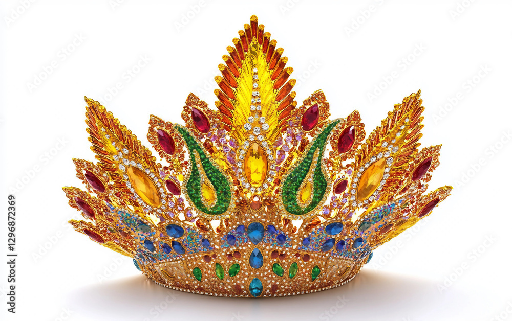 Glittering Crown of the Brazilian Carnival Queen Isolated On White ...