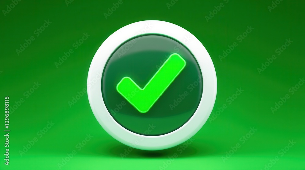 Green check mark icon signifying approval, agreement, or successful ...