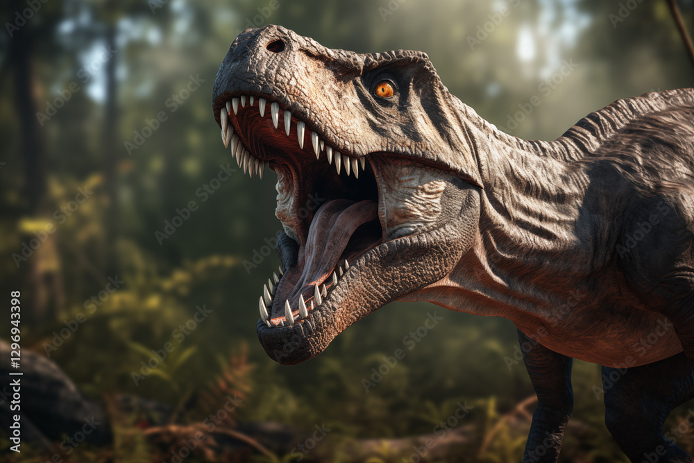 Tyrannosaurus Rex Roaring – Powerful Prehistoric Dinosaur, Fierce ...