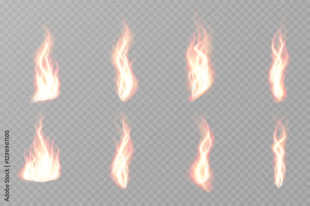 Realistic fire flames with glowing sparks and burning heat effects ...