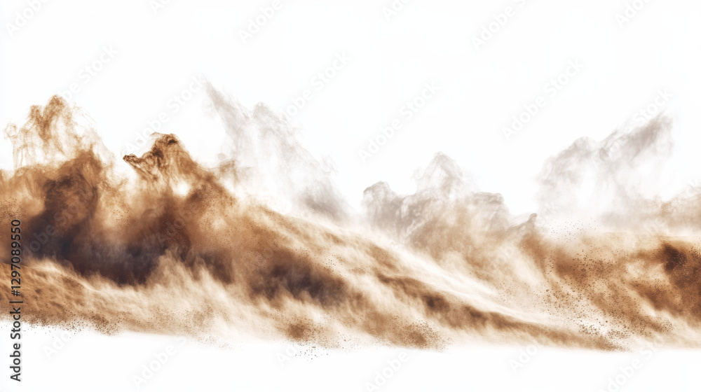 A billowing mix of sandy smoke and fine dust particles forming a ...