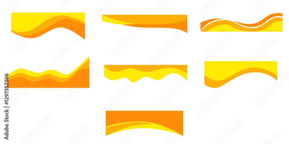 Wavy header footer for presentation and letterhead design decoration ...