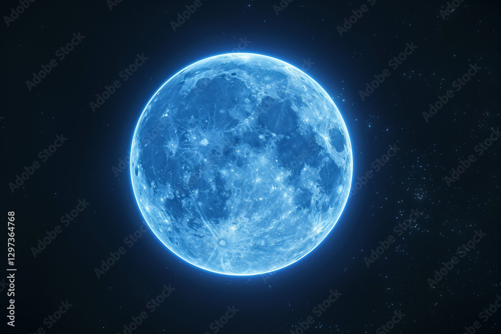Mystical and animated full moon with cinematic black and white ...