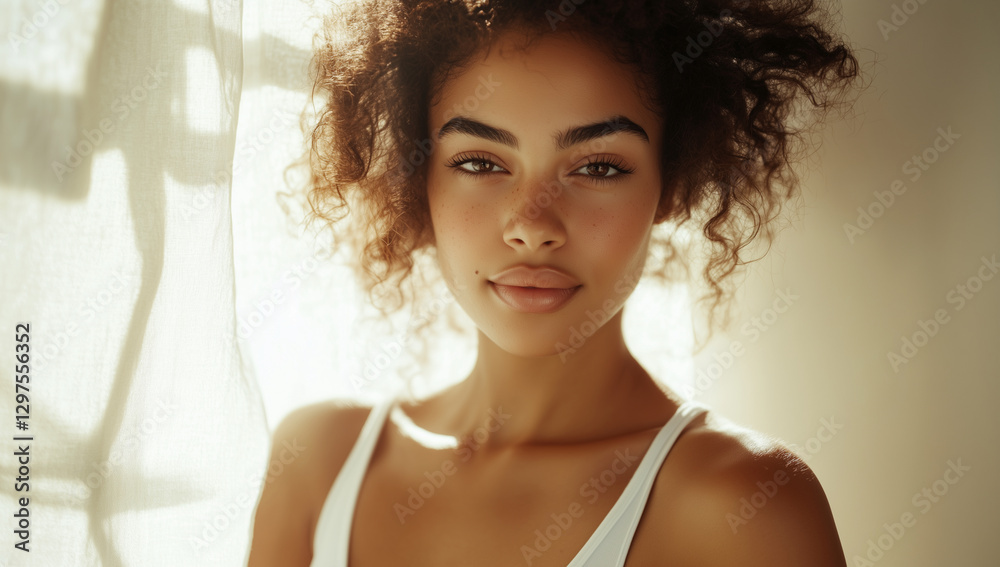 Beautiful woman with clean, healthy skin and a perfect body shape ...