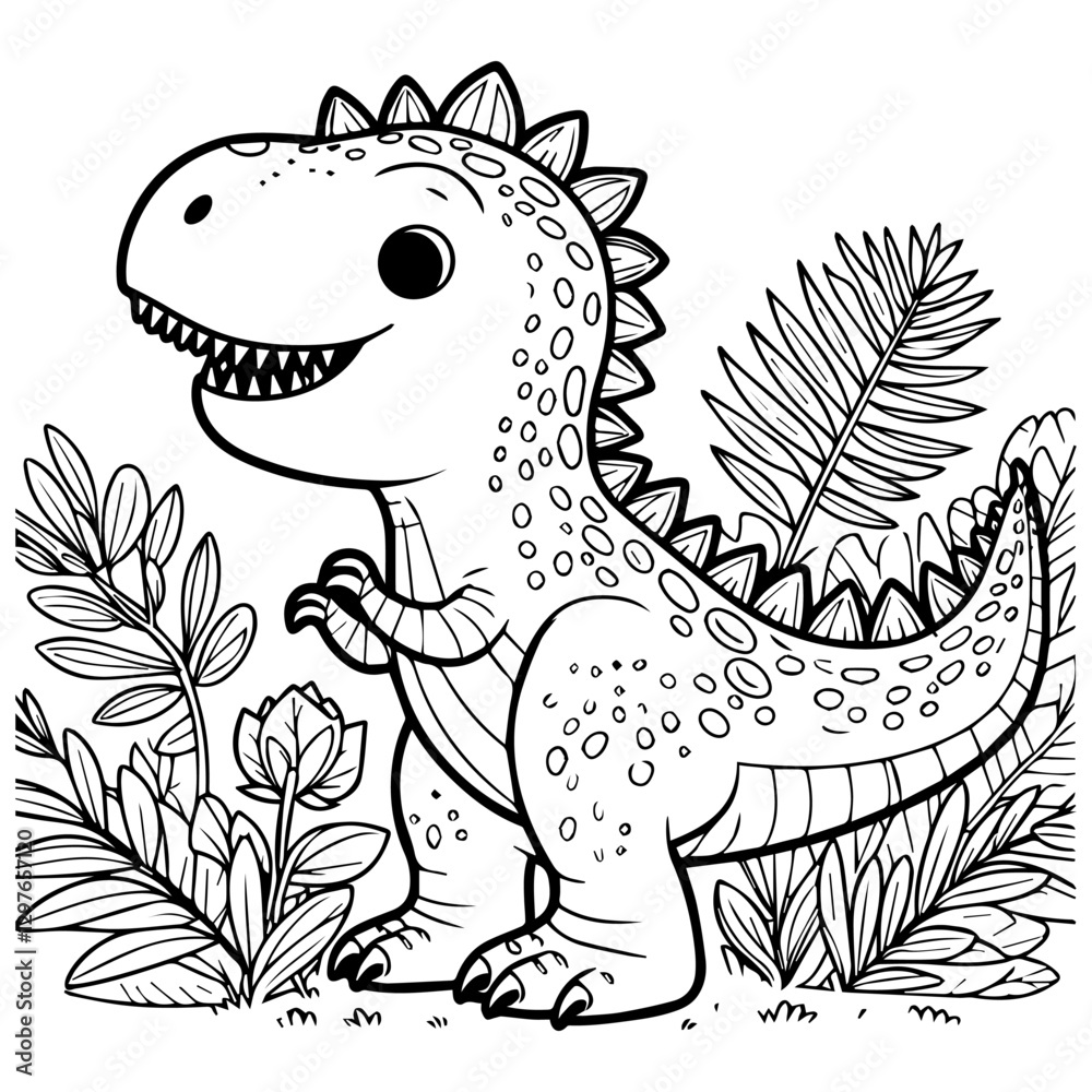 T-Rex Line Art Vector, Minimalist Dinosaur Logo, Black and White T-Rex ...