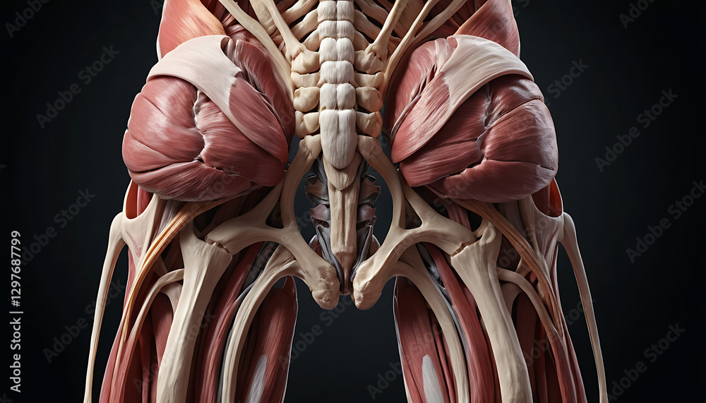 Human Hip Muscles Anatomy 3D Model Medical Illustration Stock ...