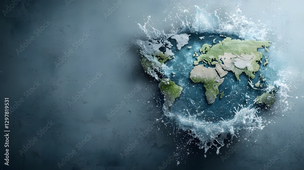 Detailed Infographic Illustrating Global Water Stress Levels Showcasing ...