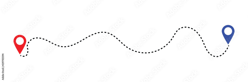 Routes in dashed line trace. Plane route lines of aircraft tracking ...