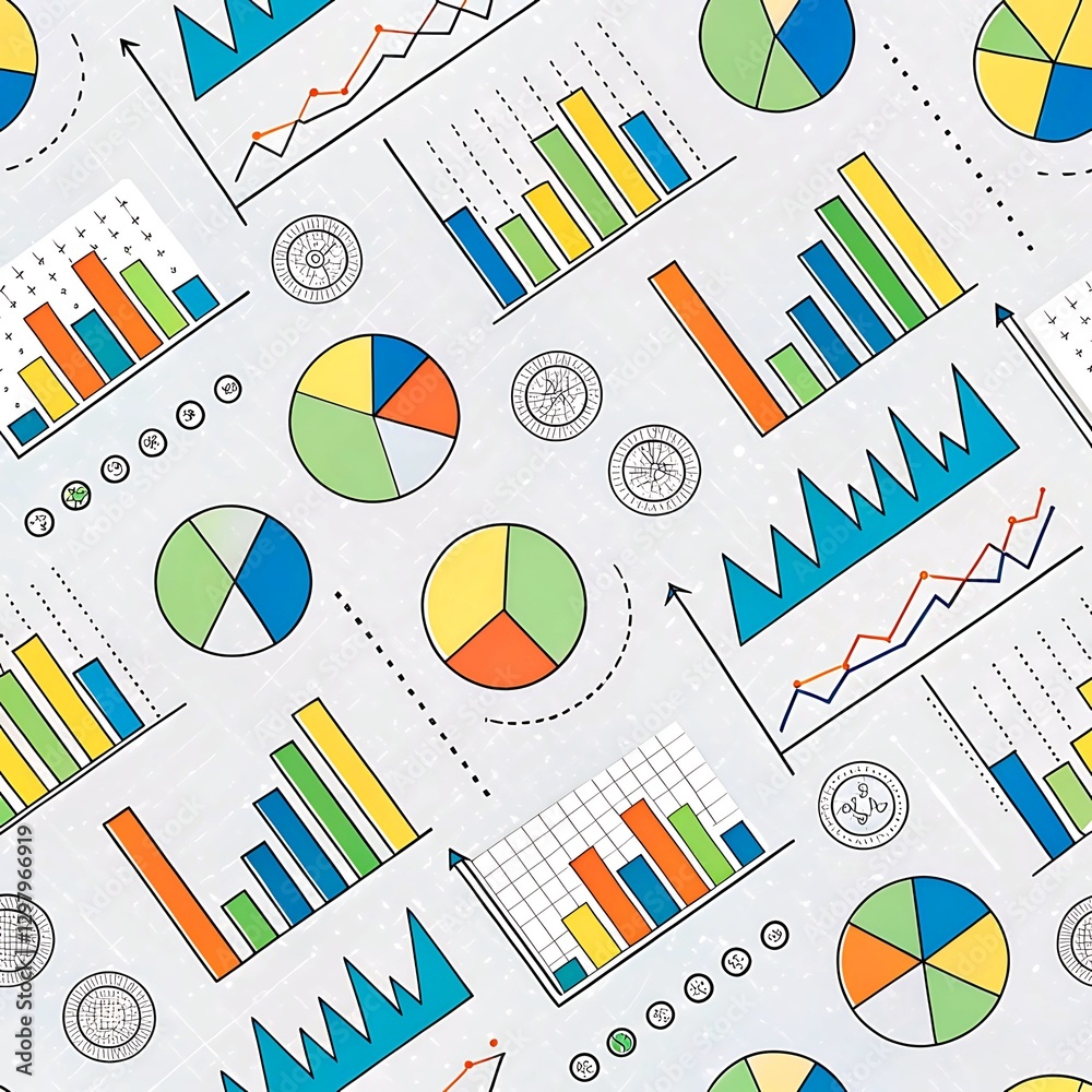 Colorful business charts graphs data analysis infographic background ...