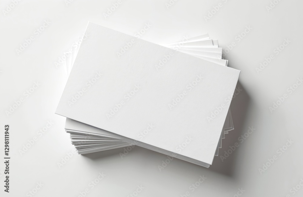 Business cards mock-up isolated on white background. Blank white paper ...