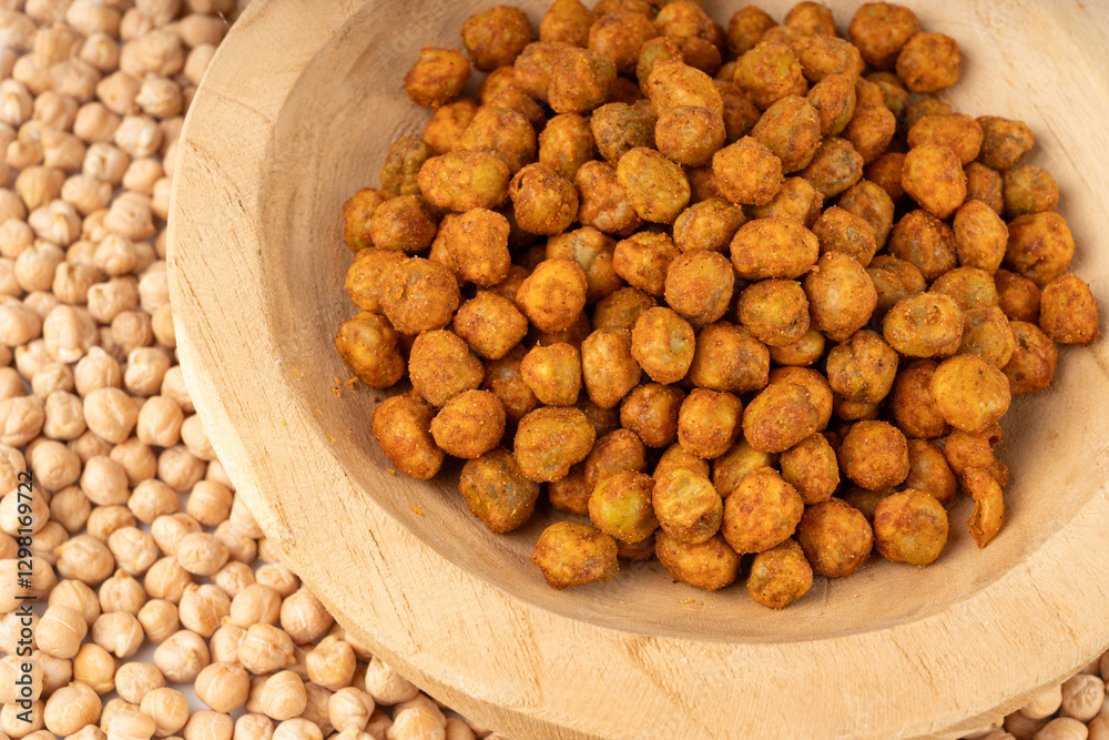 Roasted chickpeas, leblebi pile, spicy fried chana, crispy chick peas ...