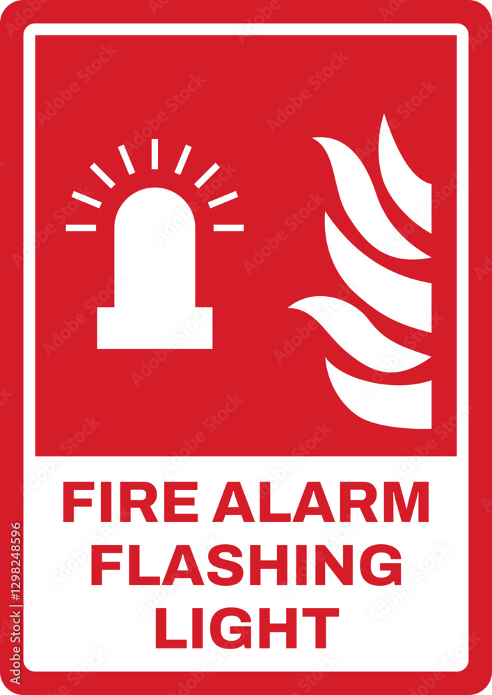 fire prevention safety sign v2 uppercase text_fire alarm flashing light ...