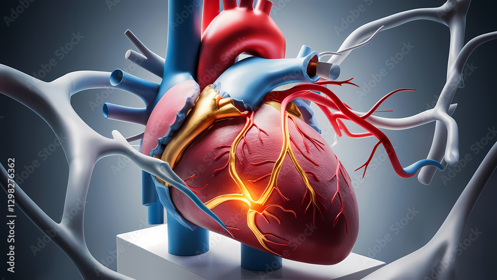 3D Anatomical Model of a Human Heart and Intricate Coronary Arteries ...
