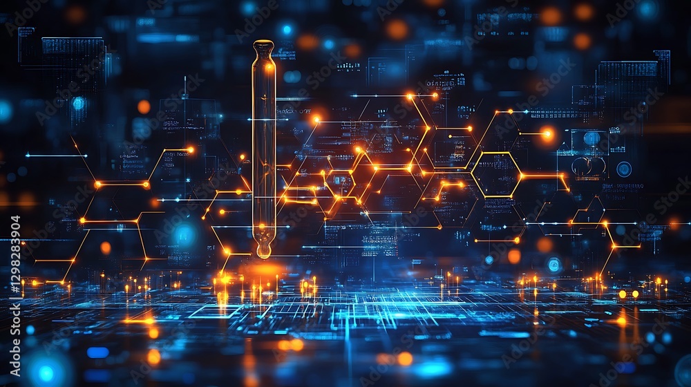 Detailed vector image of AI in pharma analytics decoding clinical ...