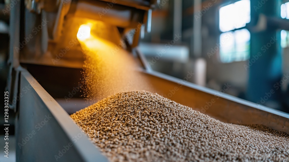 Captivating Image of Industrial Processing with Fine Particles Flowing ...