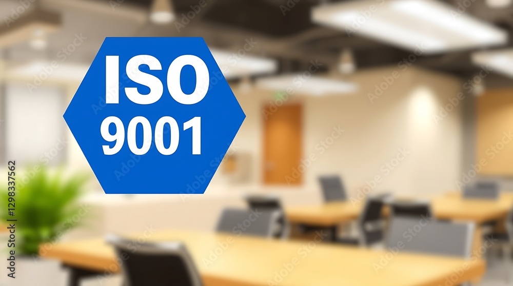 ISO 9001 Certified Badge and Quality Management System Concept for ...