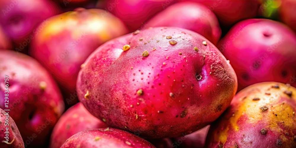 High-resolution macro images reveal red potato texture, skin detail ...
