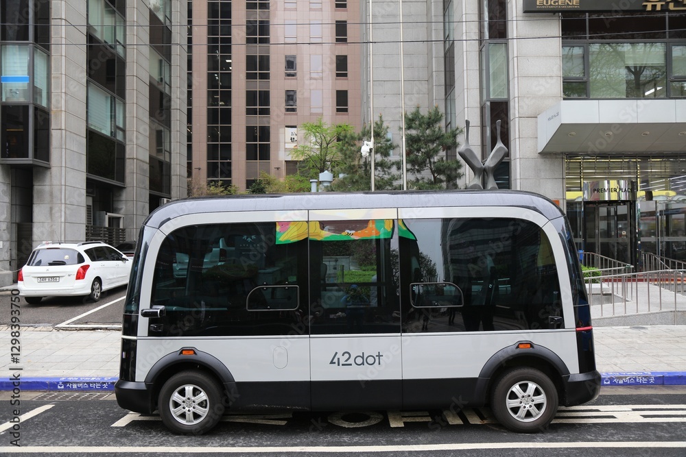 SEOUL, SOUTH KOREA - APRIL 6, 2023: 42dot driverless autonomous ...