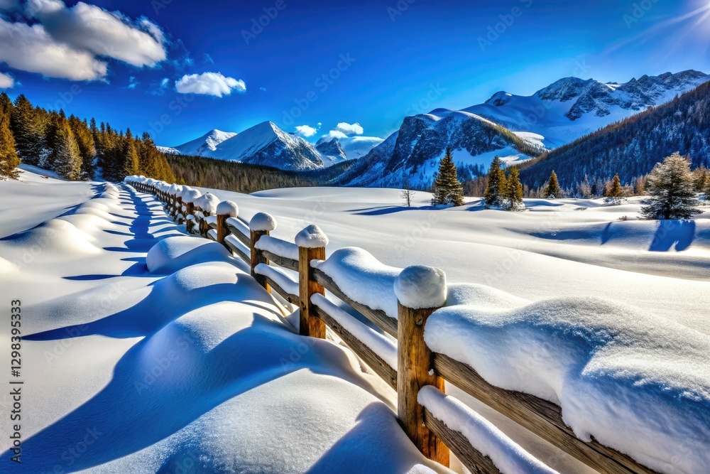 Rocky Mountain National Park's Kawuneeche Valley winter panorama: snow ...