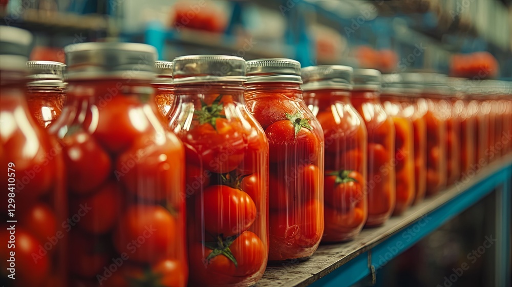 Стокове фото The production process of turning tomatoes into canned ...
