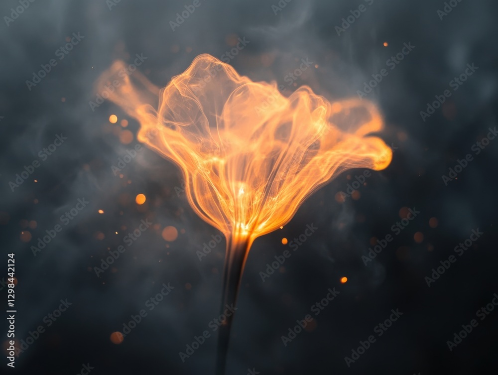 fire flower abstract on black background Stock Illustration | Adobe Stock