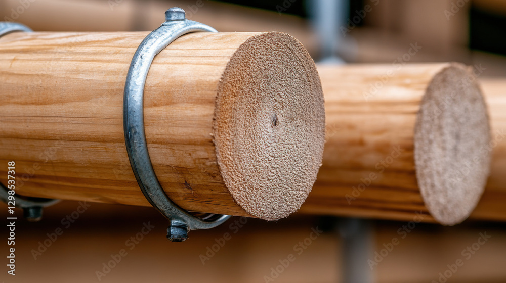 Scaffolding, Close-up image of scaffolding planks showing wear and tear ...