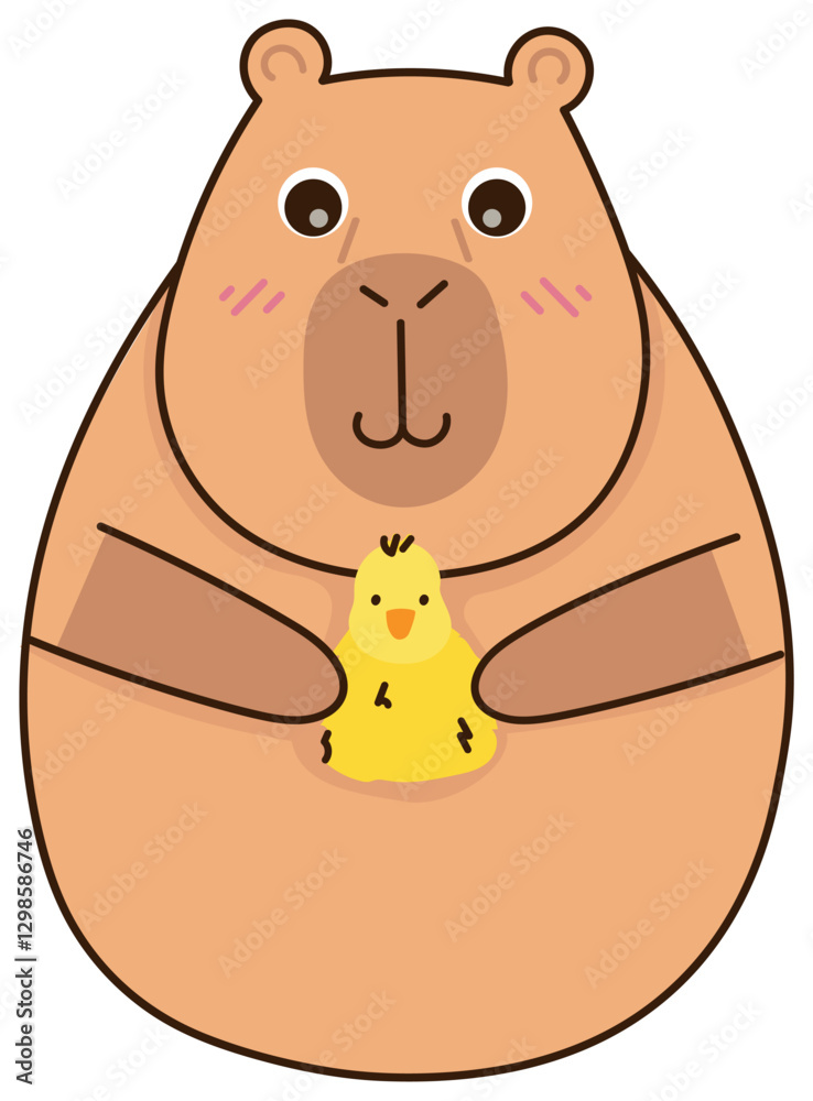 Cute capybara sticker affection. Emotions, emojis. Stock Vector | Adobe ...