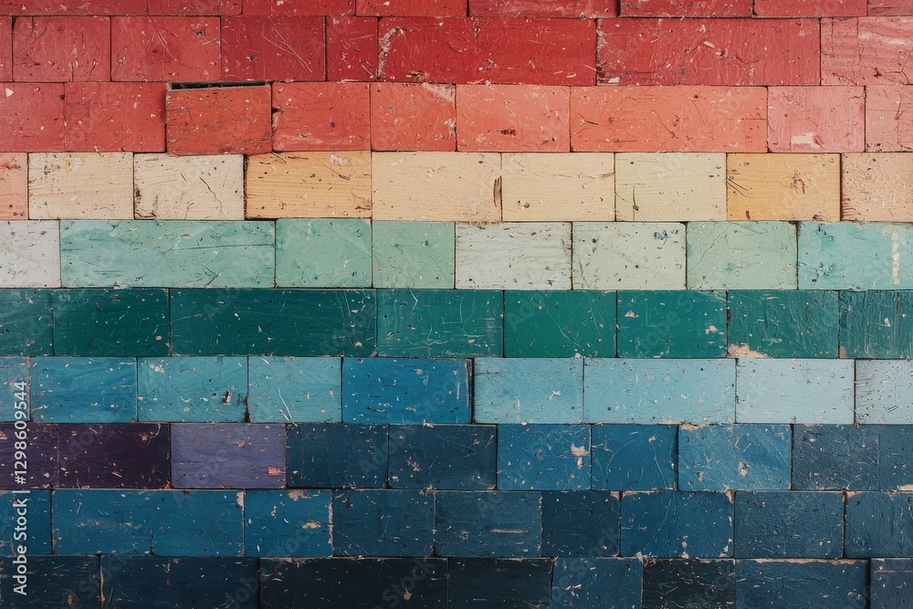 LGBTQ+ Pride and Summer Background featuring Pastel Rainbow Wood Planks ...