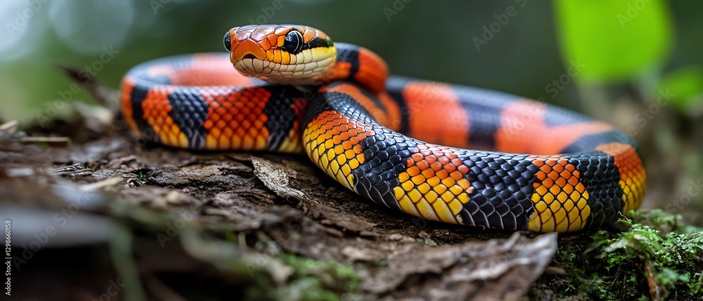 Venomous Eastern Coral Snake Micrurus fulvius for Educational Purposes ...