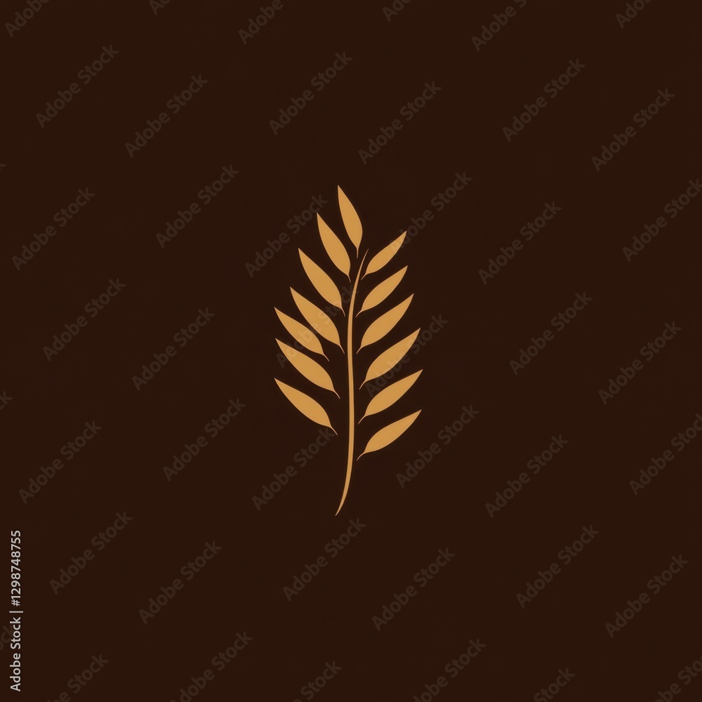 Elegant wheat sheaf logo, vector-style, amber gold and earth brown ...