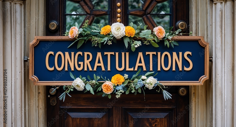 congratulations lettering on a signage in door background Stock ...