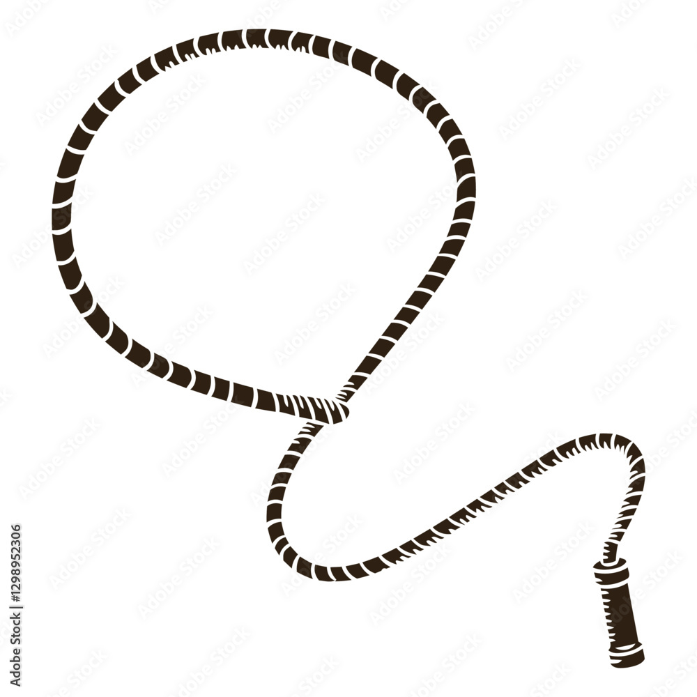 Whip in action: An illustration of a whip, its coiled loop and handle ...