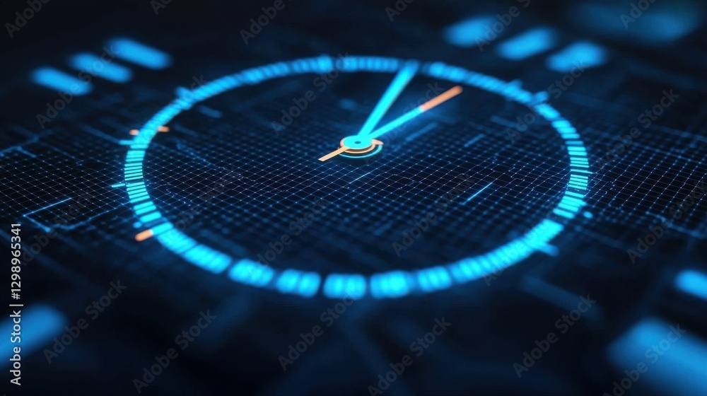 Time Management concept. Turning Clock Face Symbolizing Digital Task ...