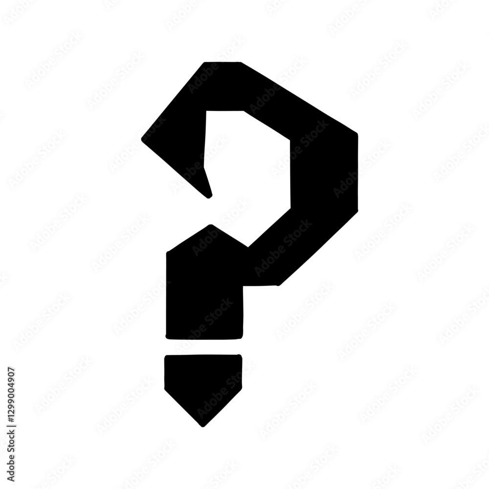 Magic Bold question mark symbol in hand drawn style. Vector ...