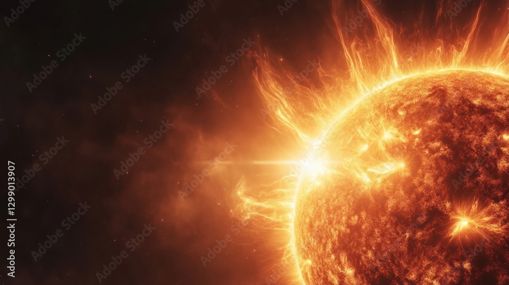 magnetic storm on the Sun brilliantly showcasing its flares and fiery ...