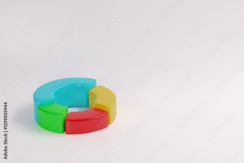 3d render pie chart circle poster diagram infographic object. Rotation ...