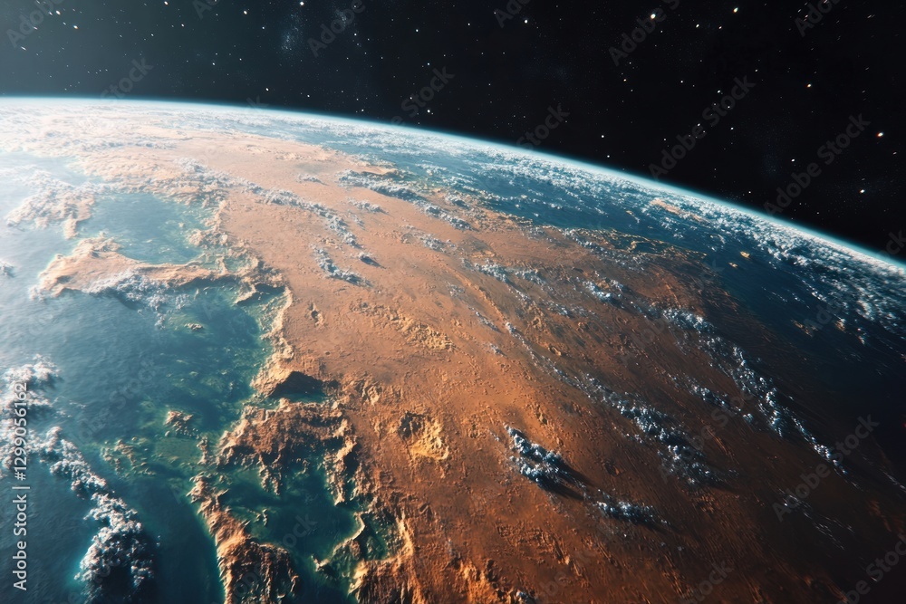 terraformed Mars with oceans and forests, featuring close-up shots of ...